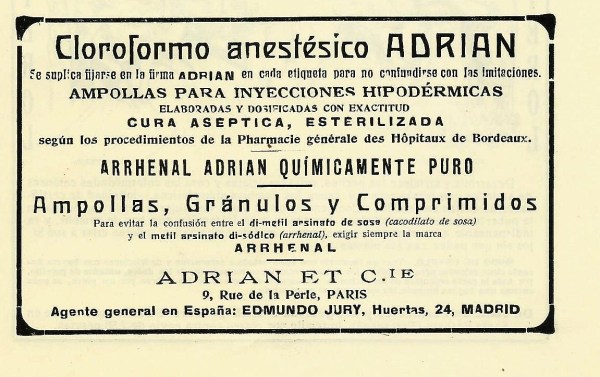 Cloroformo anestésico Adrian | Blog de Tomás Cabacas