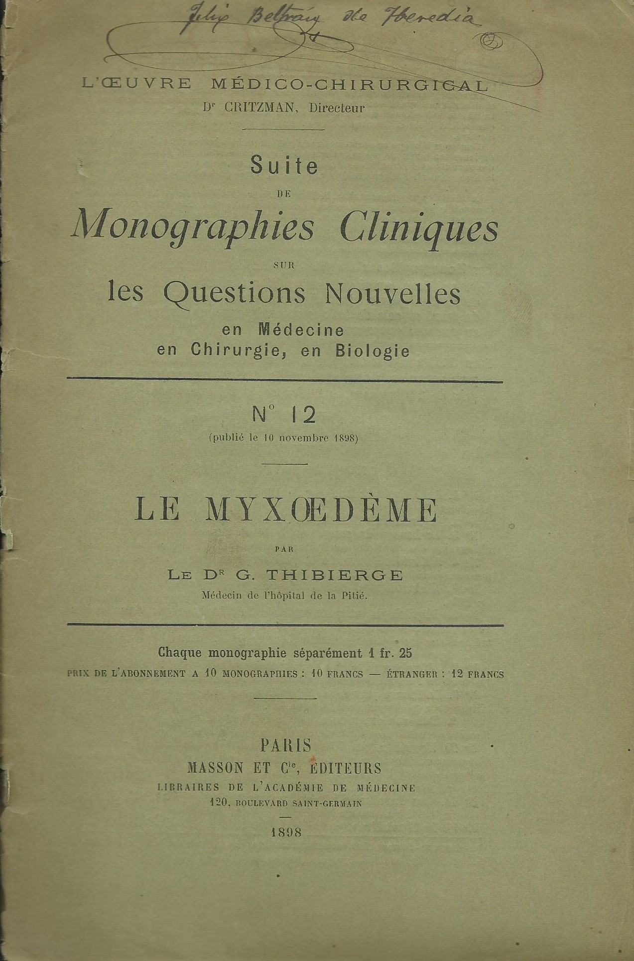 Le Myxoedéme | Blog de Tomás Cabacas