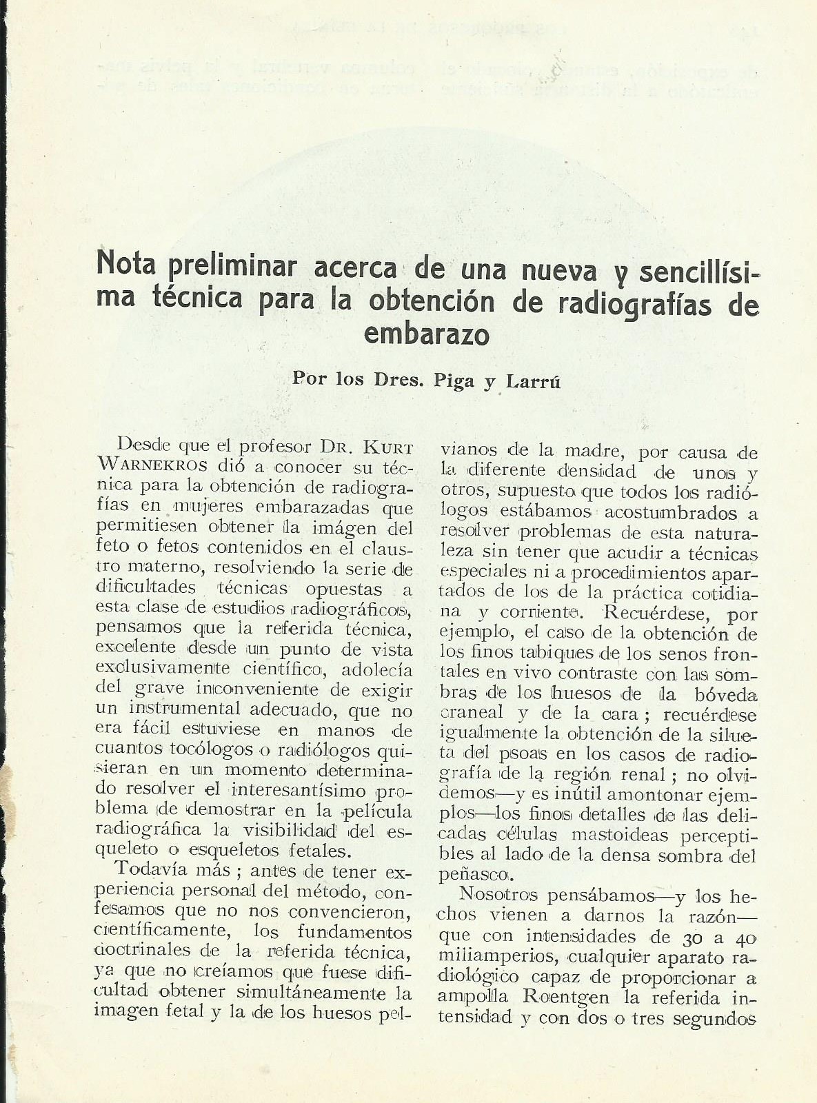 Radiografias de Embarazo en el año 1921 | Blog de Tomás Cabacas