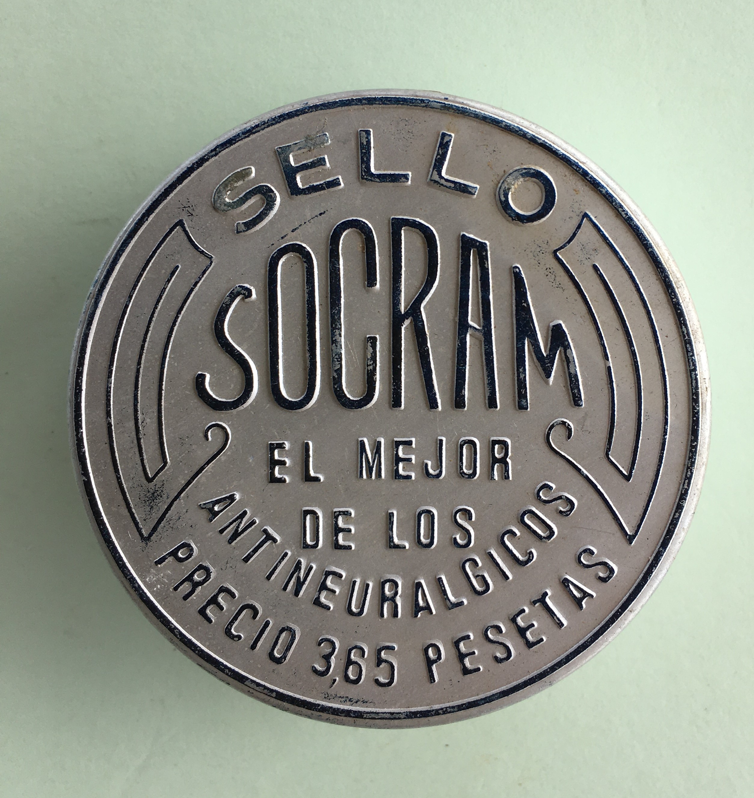 Caja del medicamento sello «Socram» | Blog de Tomás Cabacas