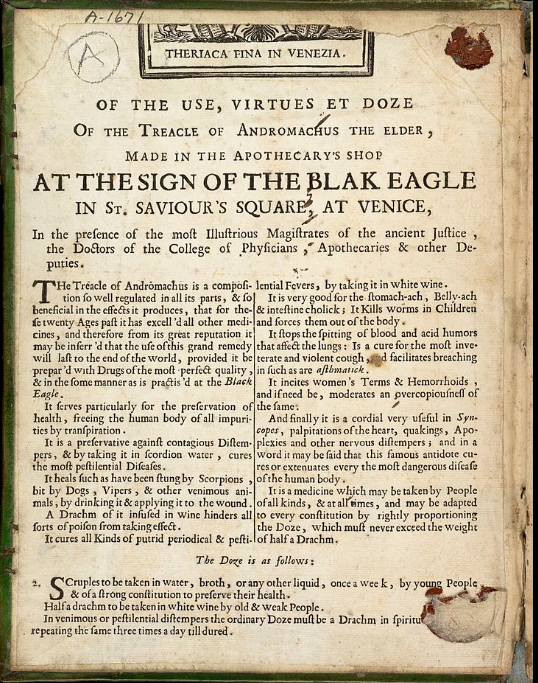 Triaca de Venecia | Blog de Tomás Cabacas