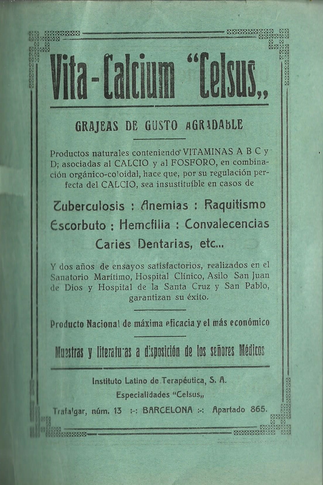 Vita-Calcium «Celsus» | Blog de Tomás Cabacas