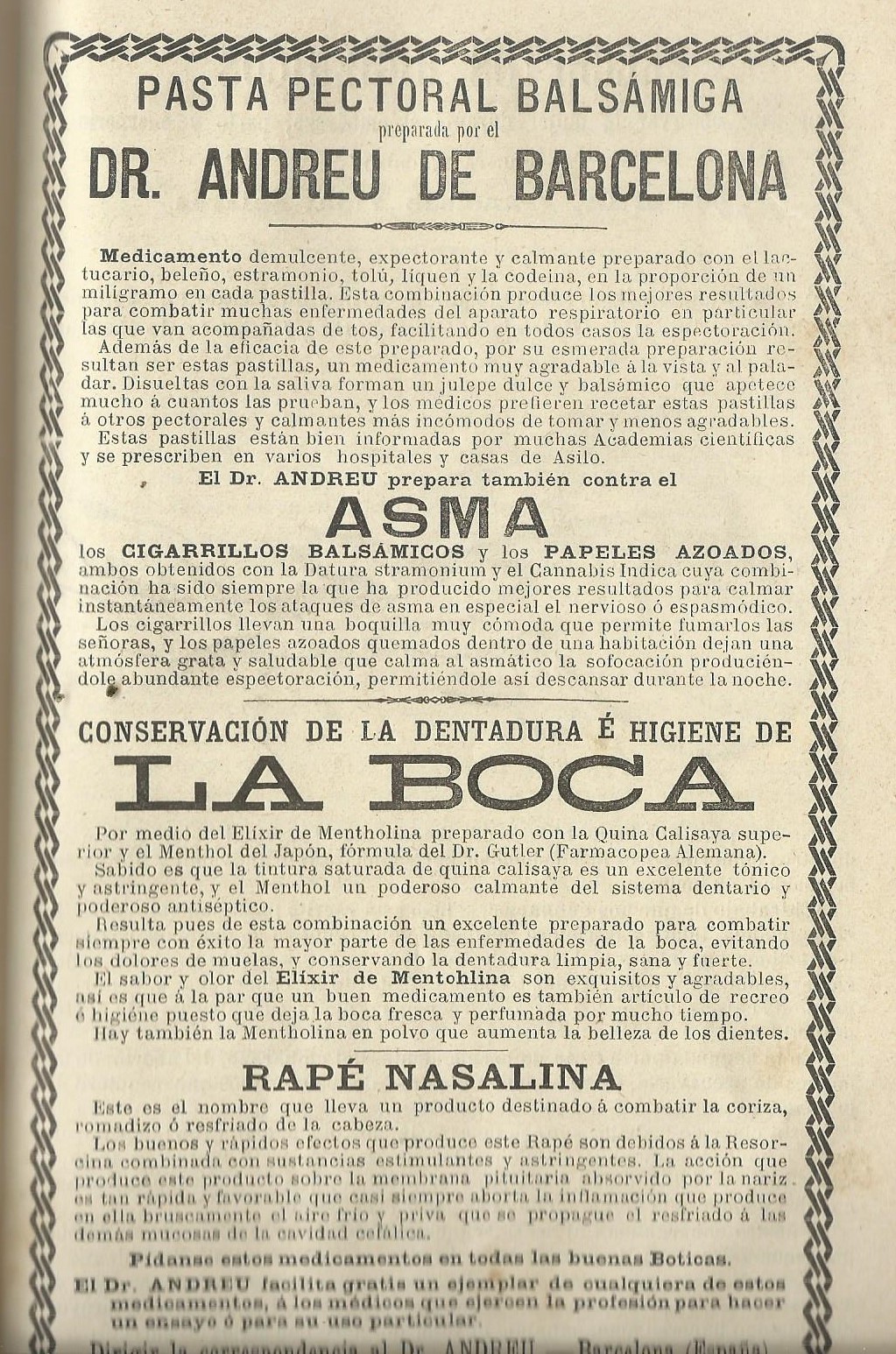 Pasta pectoral balsámica del Dr. Andreu | Blog de Tomás Cabacas